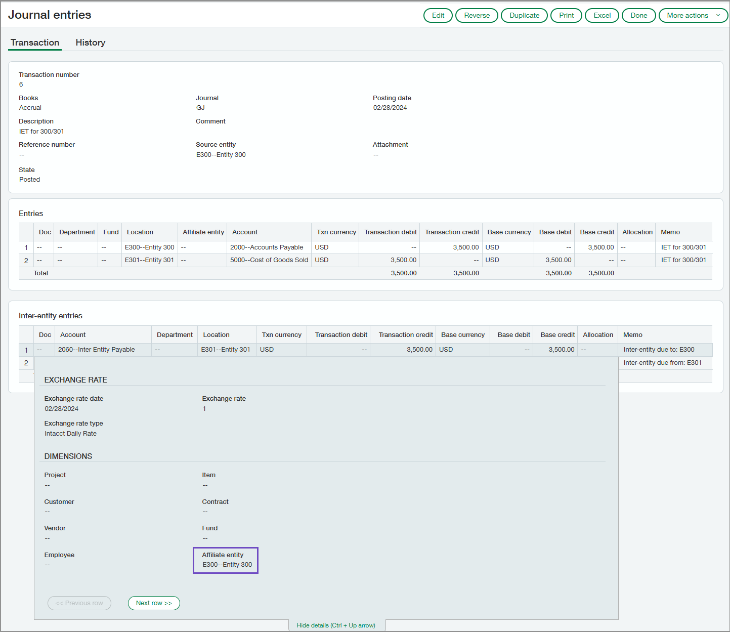 About tracking financial transactions by affiliate entity dimension