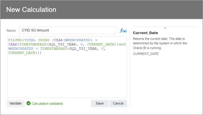 3. Add a current year-to-date sales order amount calculation