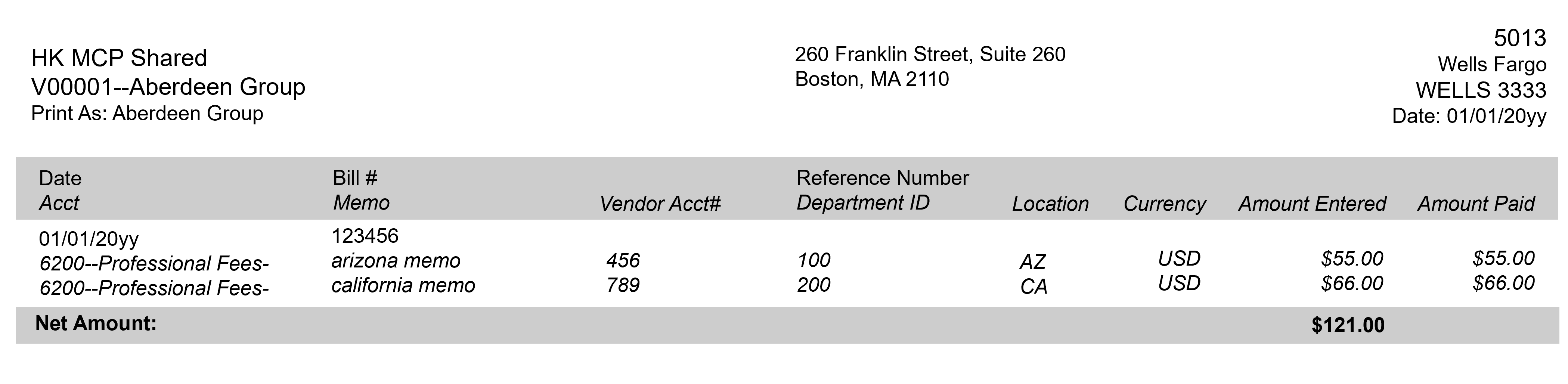 Print the supplier account number on cheques or supplier stubs