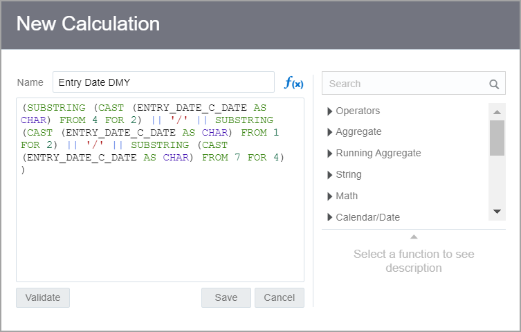 Reformat date fields in IVE