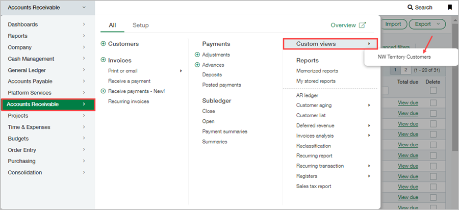 Deploy a custom view to an application menu