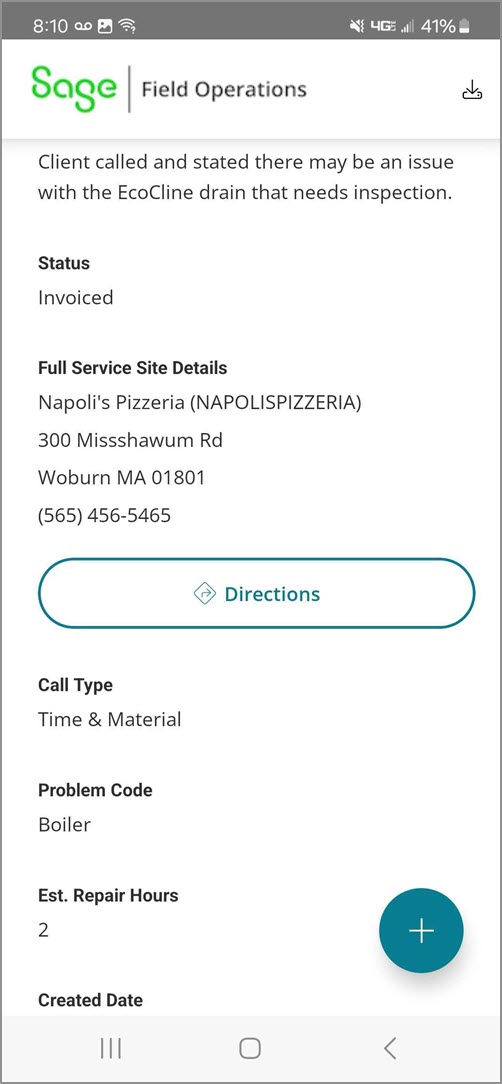 Enhancements in Sage Field Operations mobile app