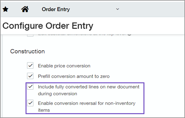 Reverse conversions in Order Entry
